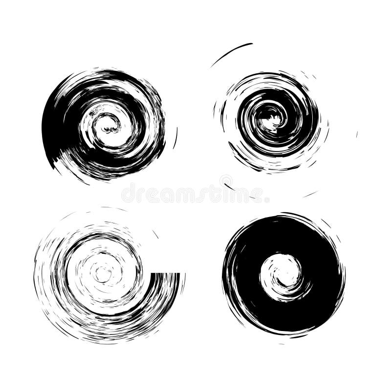 Brush Paint Grunge Circle Line Stock Vector - Illustration of modern ...