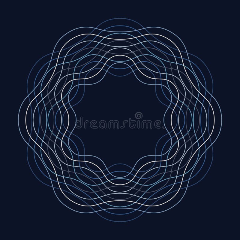 Circle Guilloch in Vector, Circle Border Frame, Abstract Round Frame ...