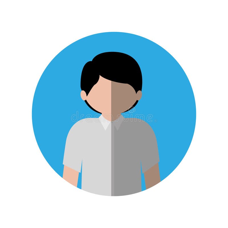 Circle with Half Body Man with Beard and Tie and Middle Shadow Stock ...