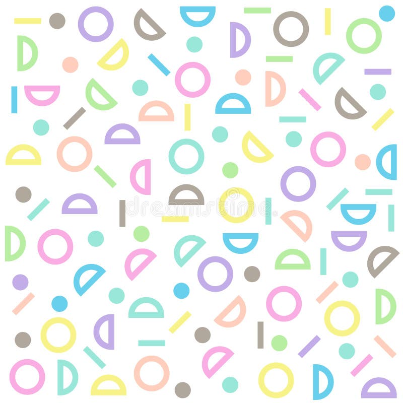 Circle, Half-circle Line Pattern Colorful Pastel Stock Vector ...