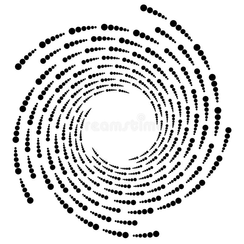 Circle Halftone Element, Circular Half-tone Pattern. Spiral, Vortex ...