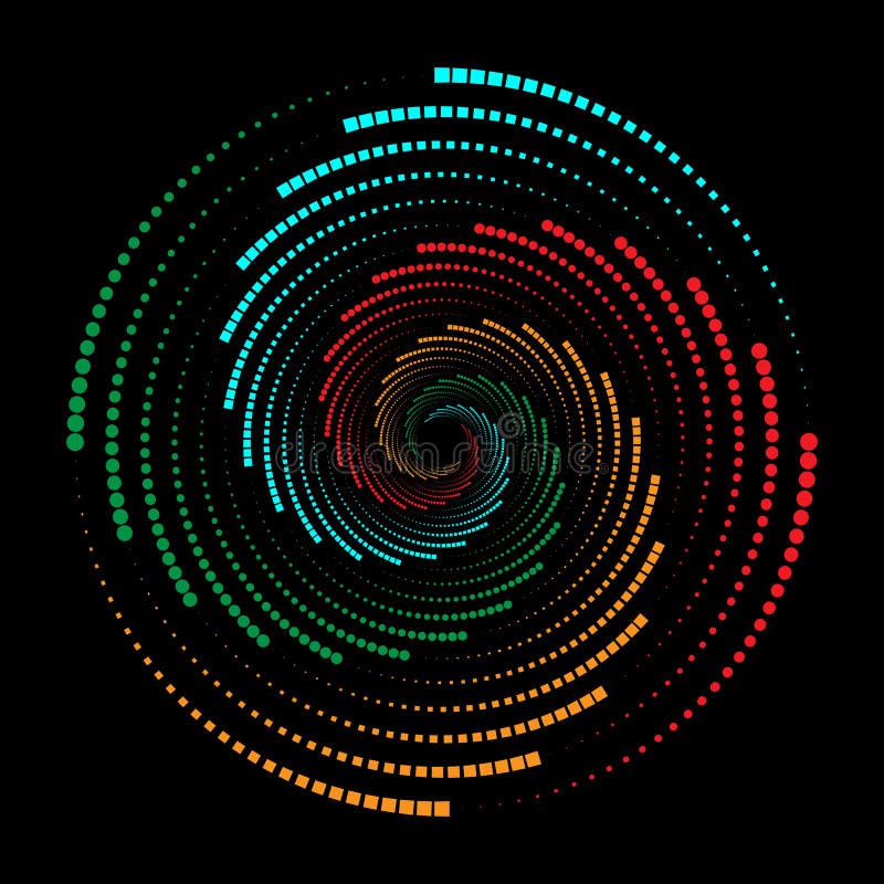 Circle Halftone Patterns Colors Dots. Globe Illustration Stock ...