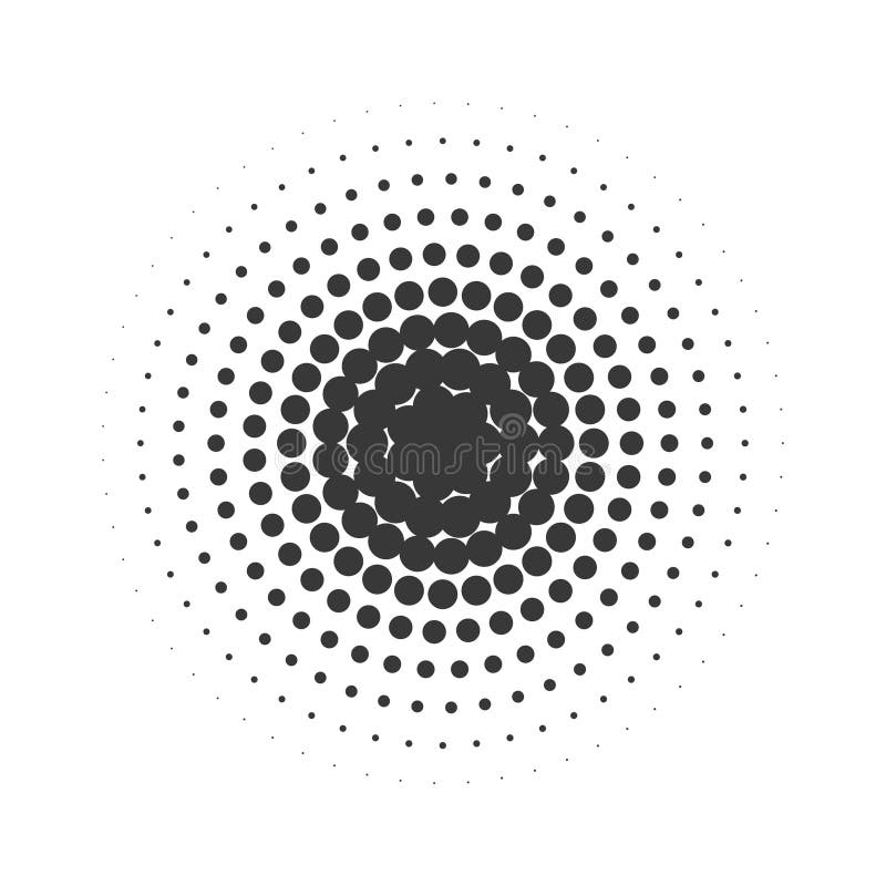 Circle Halftone Set. Modern Dotted Circles Halftones. Black Dotwork ...