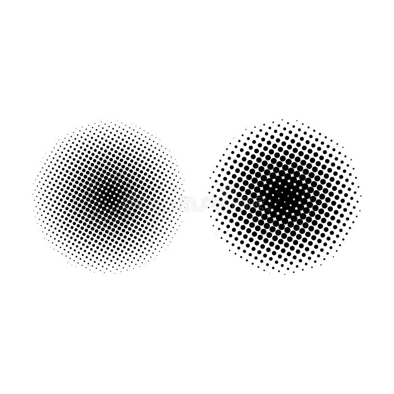 Circle Halftone Template Black Vector. Round Dotted Half Tone Stock ...