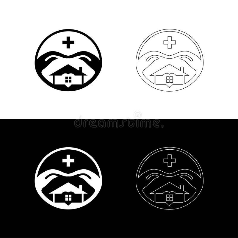 Circle Hand Care House Vector Logo Stock Vector - Illustration of sale ...