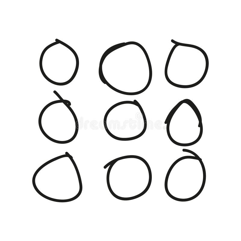 Circle Hand Drawn Doodle Style Stock Illustration - Illustration of ...