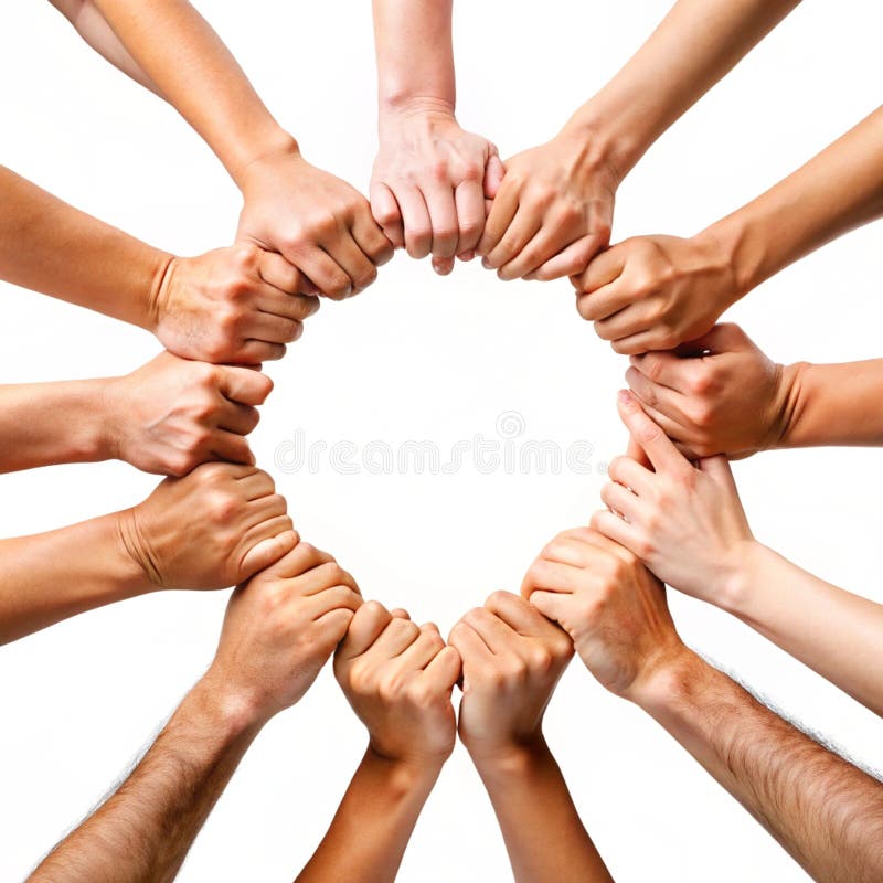 Circle of Hands Holding Each Other Stock Illustration - Illustration of ...