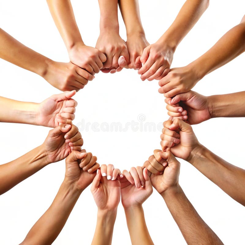 Circle of Hands Holding Each Other Stock Illustration - Illustration of ...