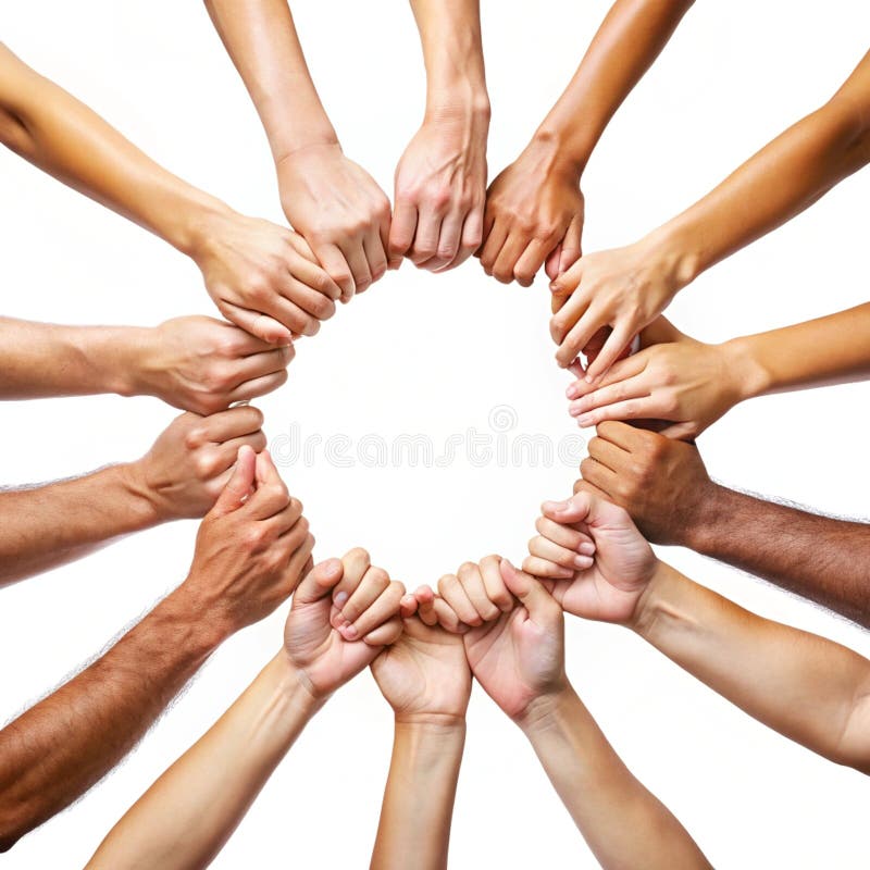 Circle of Hands Holding Each Other Stock Illustration - Illustration of ...