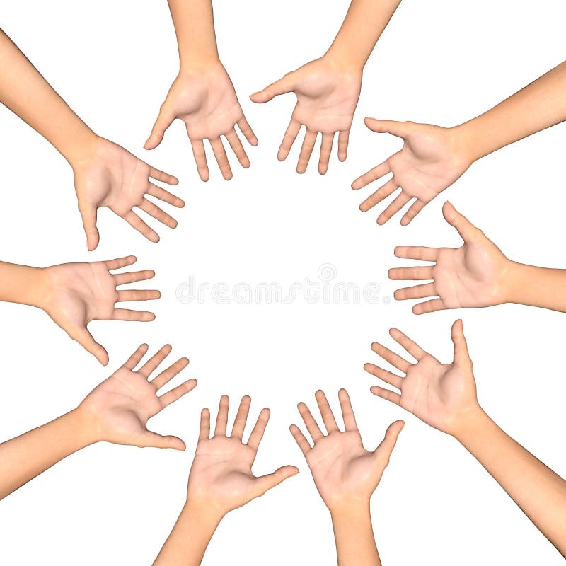 Circle of hands stock illustration. Illustration of frame - 44673852