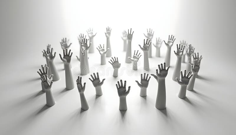 A Circle of Hands Reaching Up, Evoking Themes of Support and Community ...