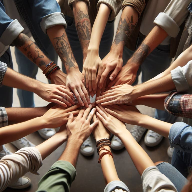 Unity in Diversity Hands stock illustration. Illustration of acceptance ...