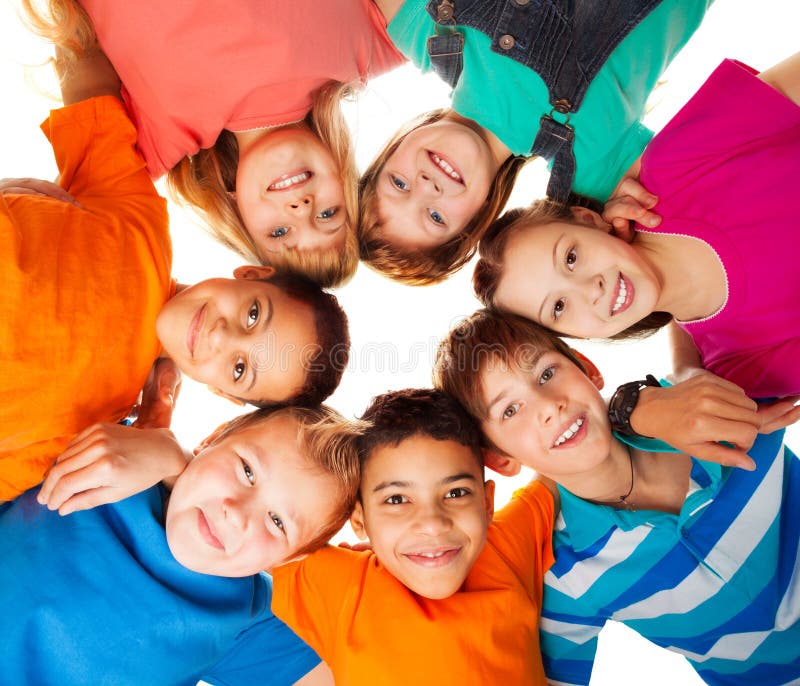 Circle of Happy Kids Together Smiling Stock Photo - Image of friends ...