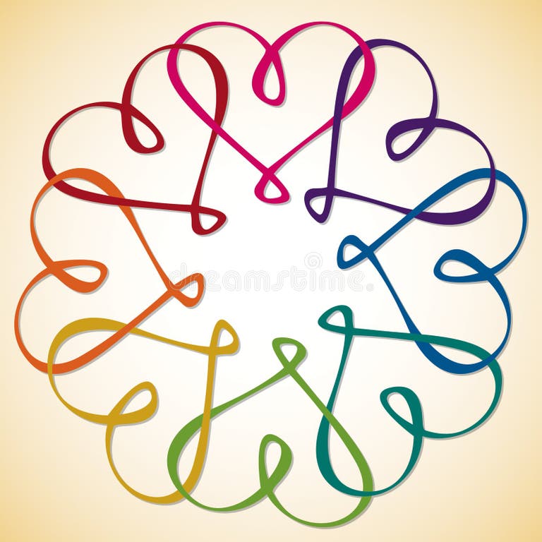 Circle of hearts stock vector. Illustration of joined - 50411995