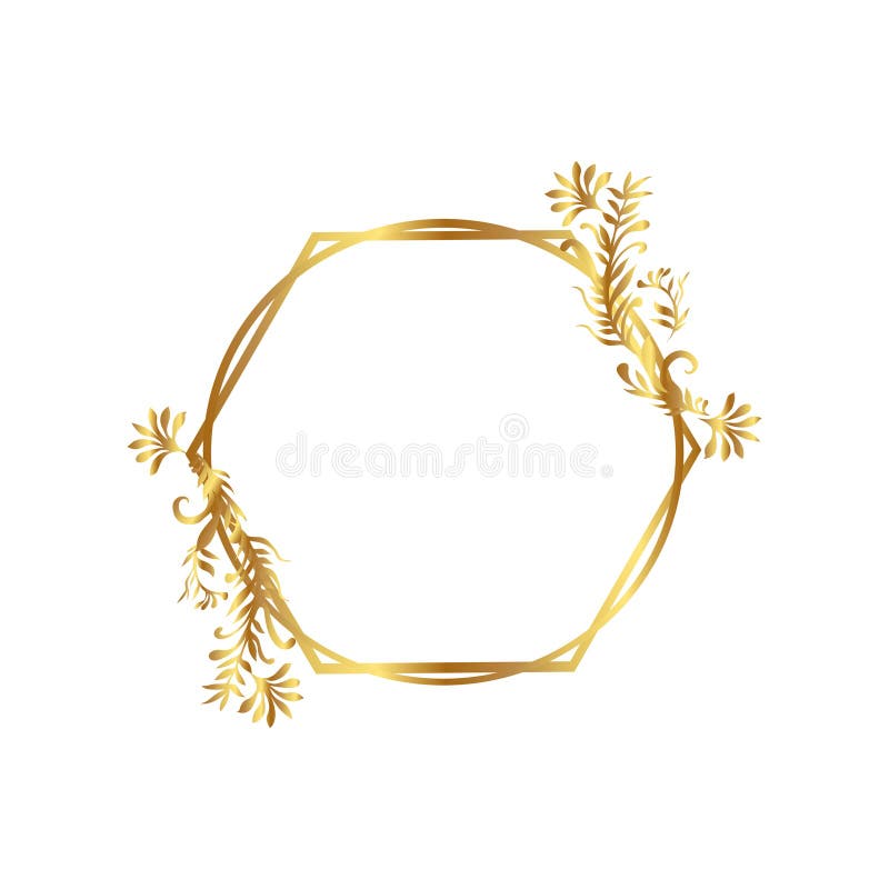 Circle Hexagon Floral Frame Free Vector Illustration Stock Vector - Illustration of vector ...