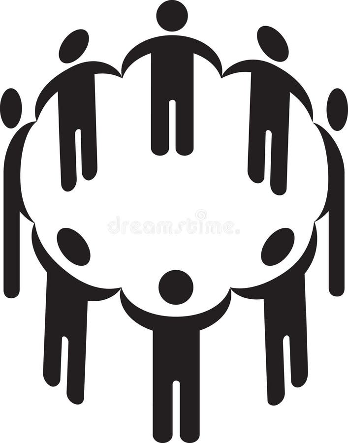 Circle Holding Hands Silhouette Stock Vector - Illustration of ...