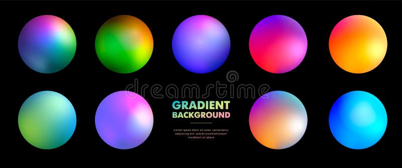 Circle Holographic Gradients Set Stock Vector - Illustration of element, purple: 247700233