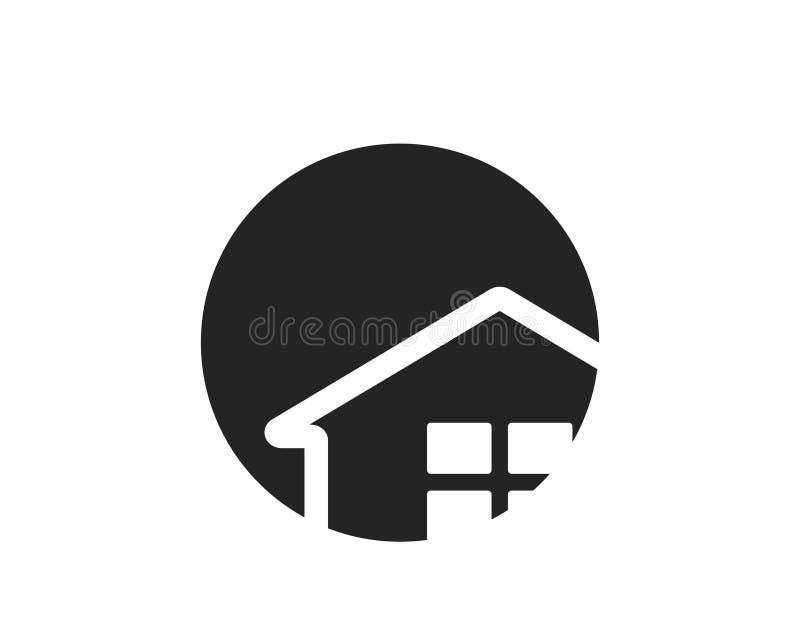 Circle with House Logo. Construction and Geometric Symbol Stock Vector ...