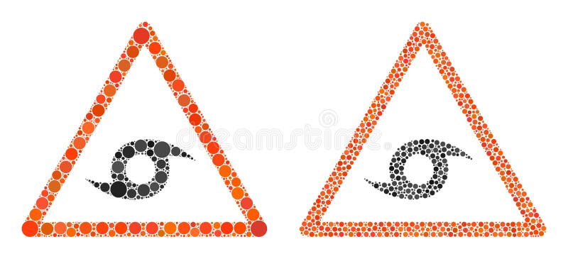 Circle Hurricane Warning Icon Collage Stock Vector - Illustration of ...