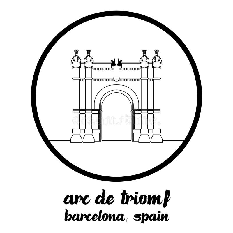 Circle Icon Arc De Triomf. Vector Illustration Stock Vector ...
