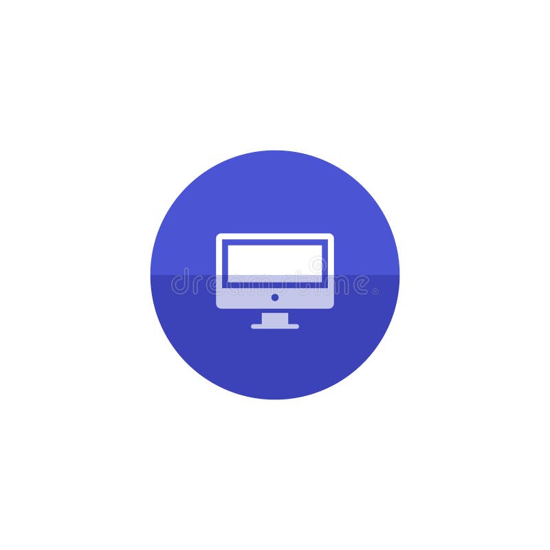 Circle Icon - Desktop Omputer Stock Vector - Illustration of equipment ...