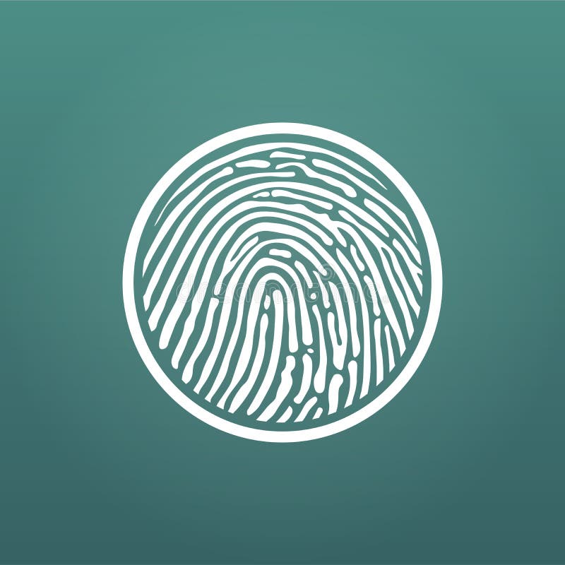 Set Of Circle Fingerprint Icons Design For App. Finger Print Flat Scan ...