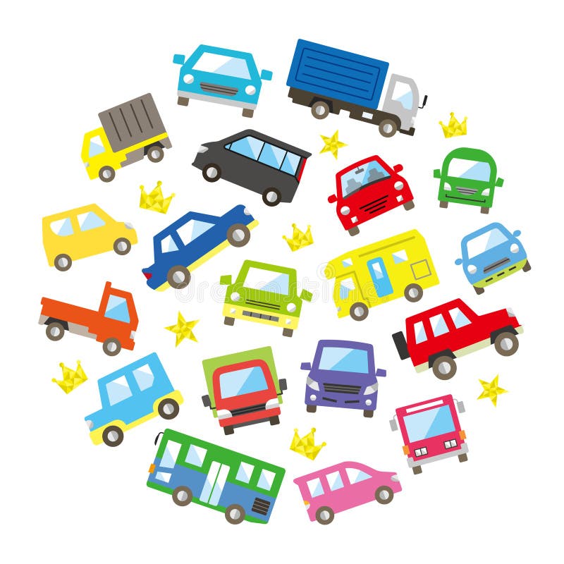 Circle Icon Gallery of Various Car and Evaluation - Stock Illustration ...