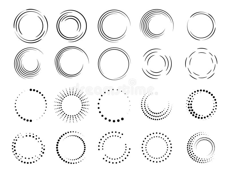 Circle Icon Halftone Dots in Circle Form. Round Logo . Vector Dotted ...