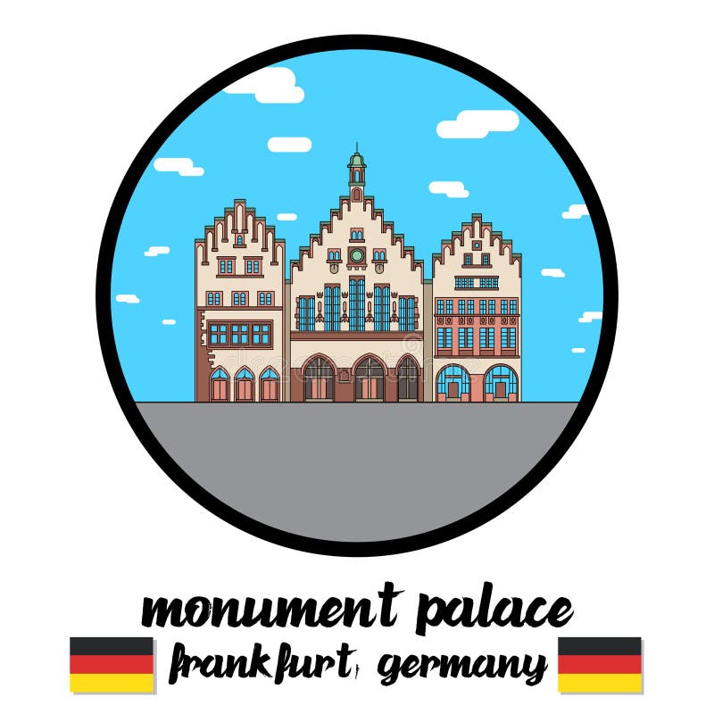 Circle Icon Line Monument Palace. Vector Illustration Stock Vector ...