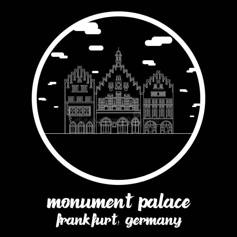 Circle Icon Line Monument Palace. Vector Illustration Stock Vector ...