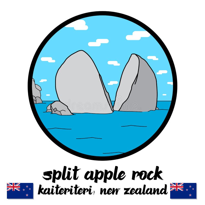 Circle Icon Split Apple Rock. Vector Illustration Stock Vector ...