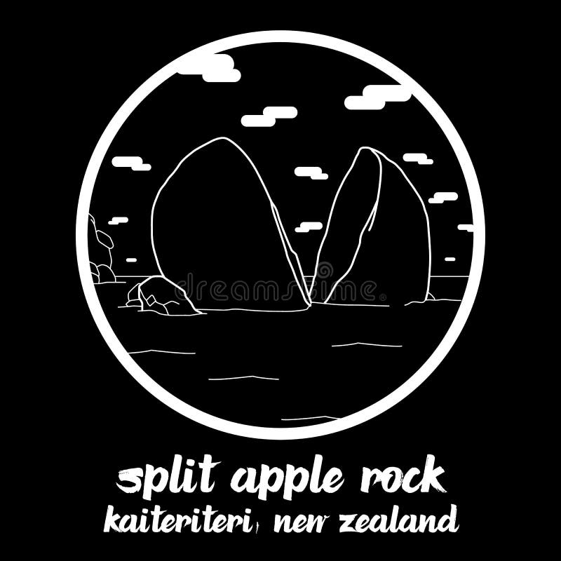 Circle Icon Split Apple Rock. Vector Illustration Stock Vector ...