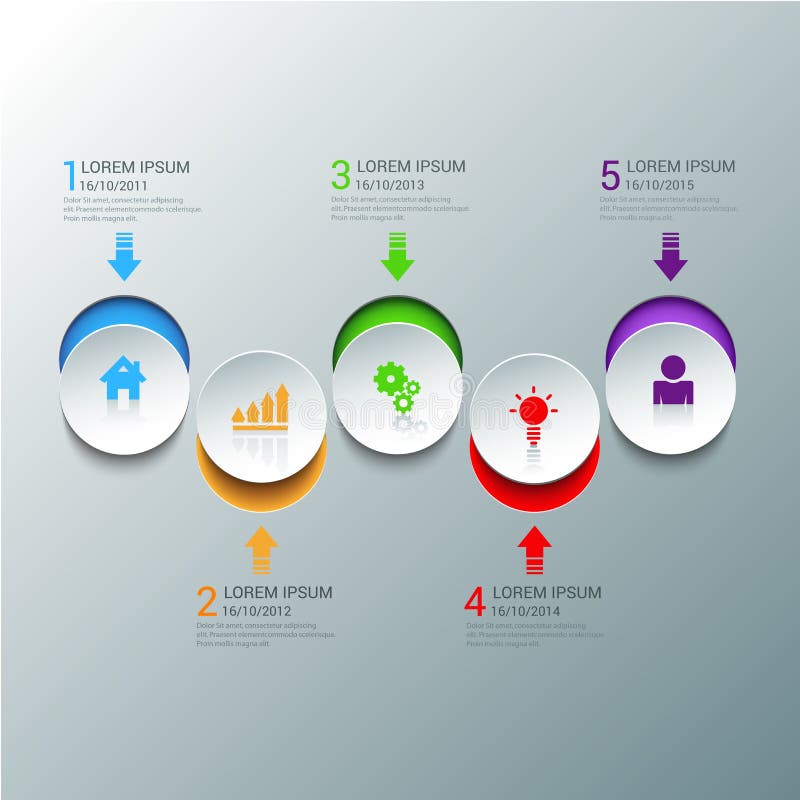 Circle Icon Steps Infographics Mockup Template Background Stock Vector ...