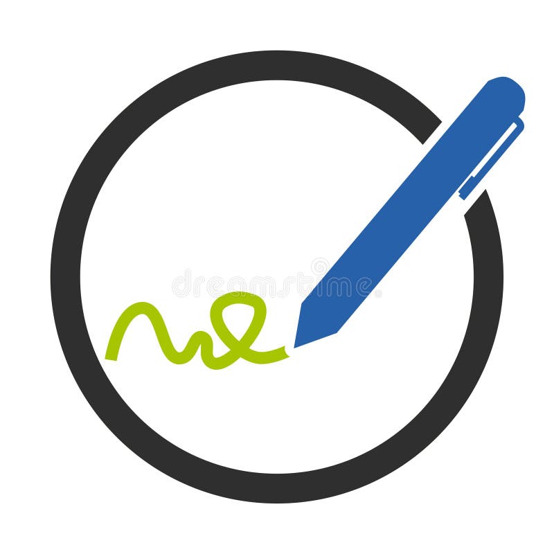 Circle icon of Writing Pen stock illustration. Illustration of comment ...