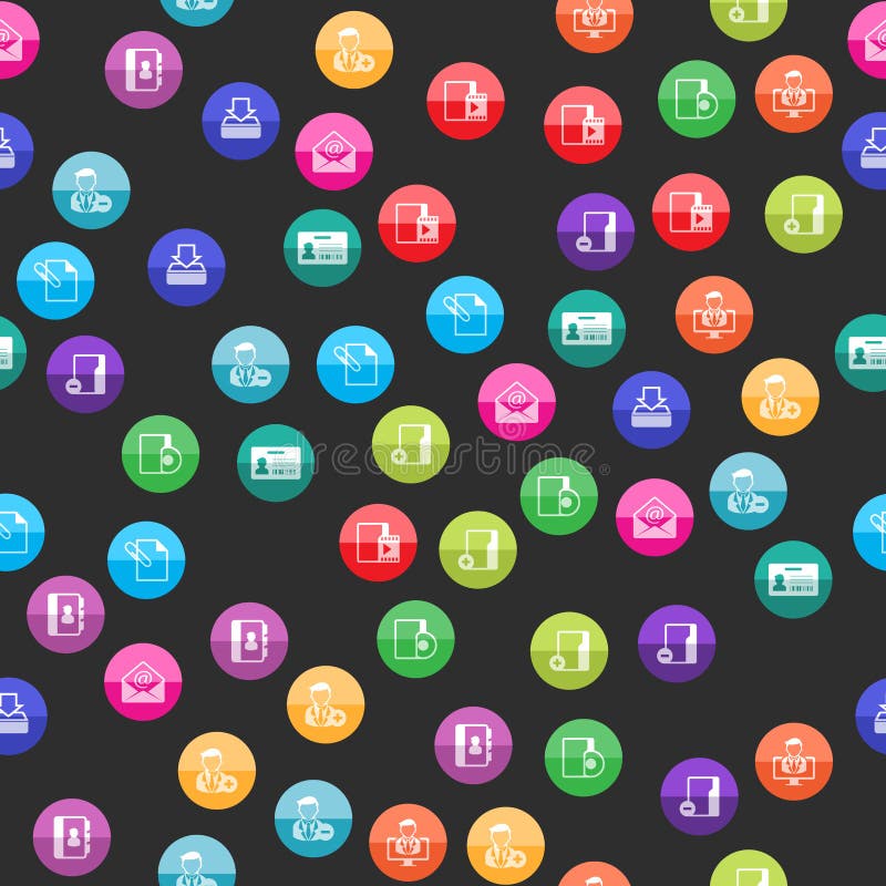 Circle Icons - Group Collaboration Seamless Pattern. Stock Vector ...