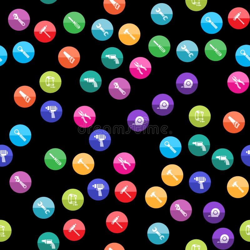 Circle Icons - Hand Tools Seamless Pattern. Stock Vector - Illustration ...