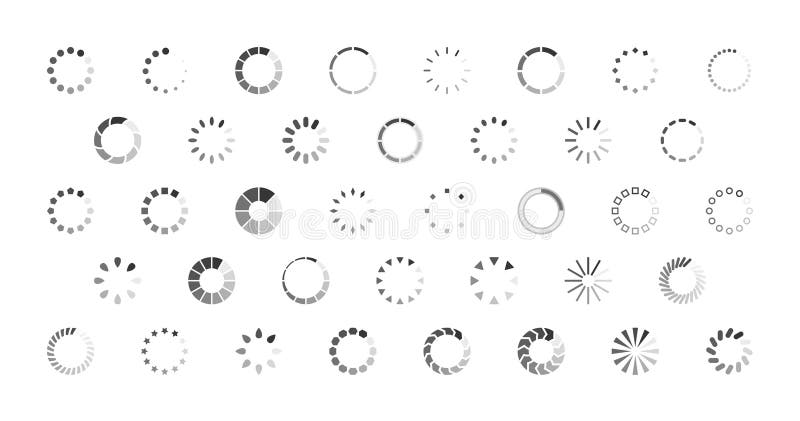 Circle Icons Progress Loading Symbols Isolated Circular Vector Signs
