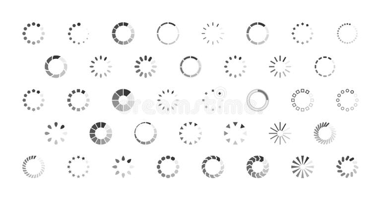 Circle Icons, Progress Loading Symbols. Isolated Circular Vector Signs ...