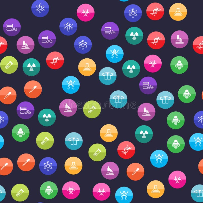 Circle Icons - Science Seamless Pattern. Stock Vector - Illustration of ...