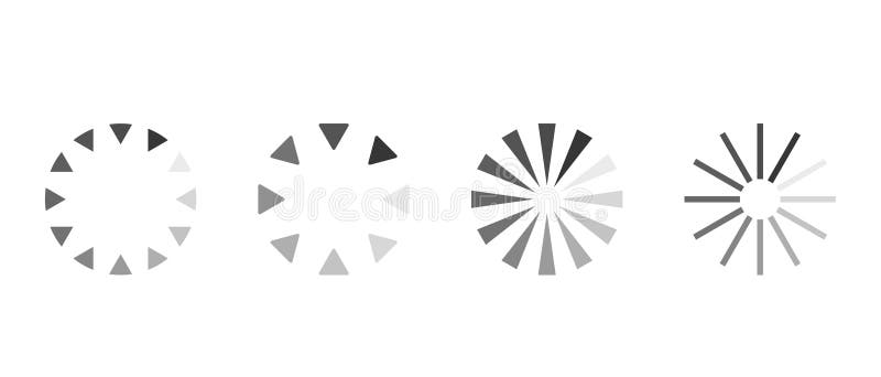 Circle Icons Symbolizing Digital Processes. Circular Vector Signs for ...