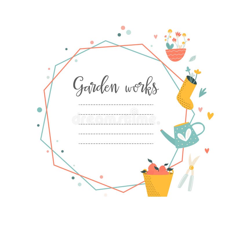 Circle Illustration of Garden Tools and Text Place Stock Vector ...