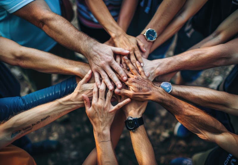 A Circle of People Joining Hands Together, Showing Unity and ...