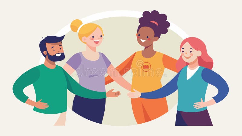 A Circle of Individuals Holding Hands Their Faces Beaming with a Sense ...