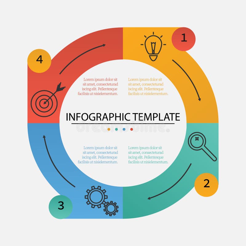 Circle Infographic Design. Infographics Template 4 Options, Steps or ...