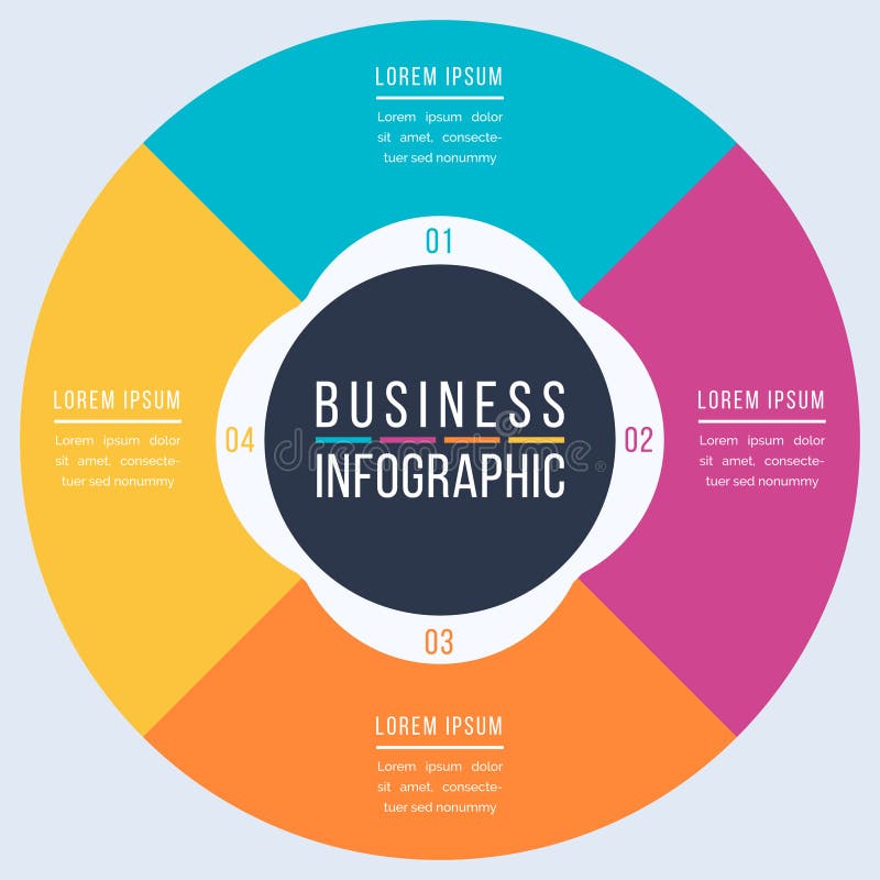Circle Infographic Design 4 Steps Stock Vector - Illustration of infographics, label: 356544671