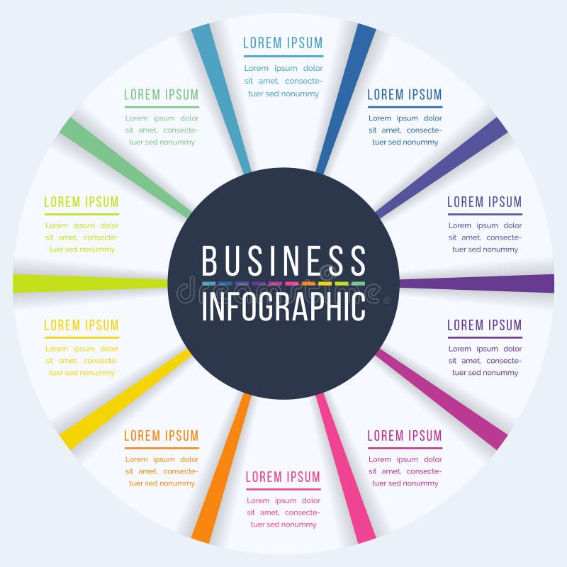 Circle Infographic Design 10 Steps, Objects, Elements or Options ...