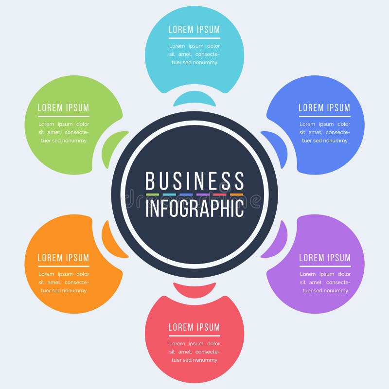 Circle Infographic Design 6 Steps, Objects, Elements or Options ...