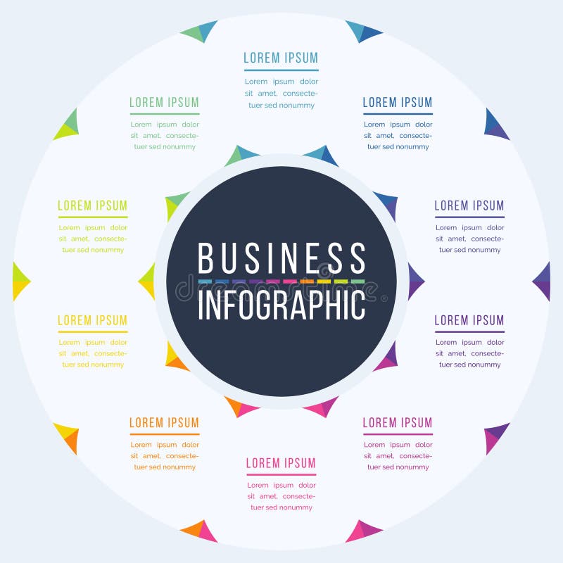 Circle Infographic Design 10 Steps, Objects, Elements or Options ...