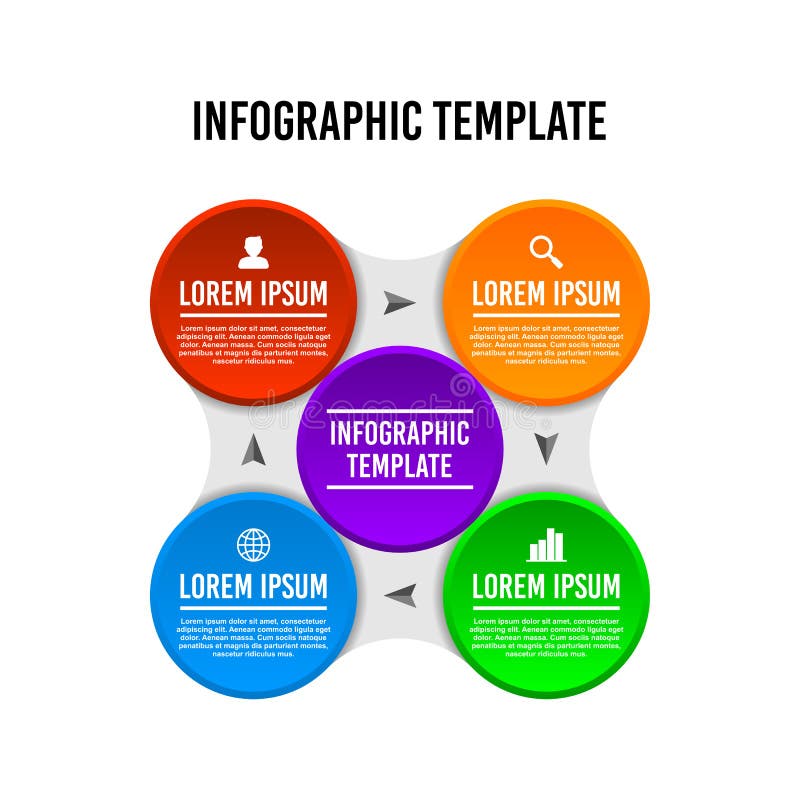 Circle Infographic Design Template. Stock Illustration - Illustration ...
