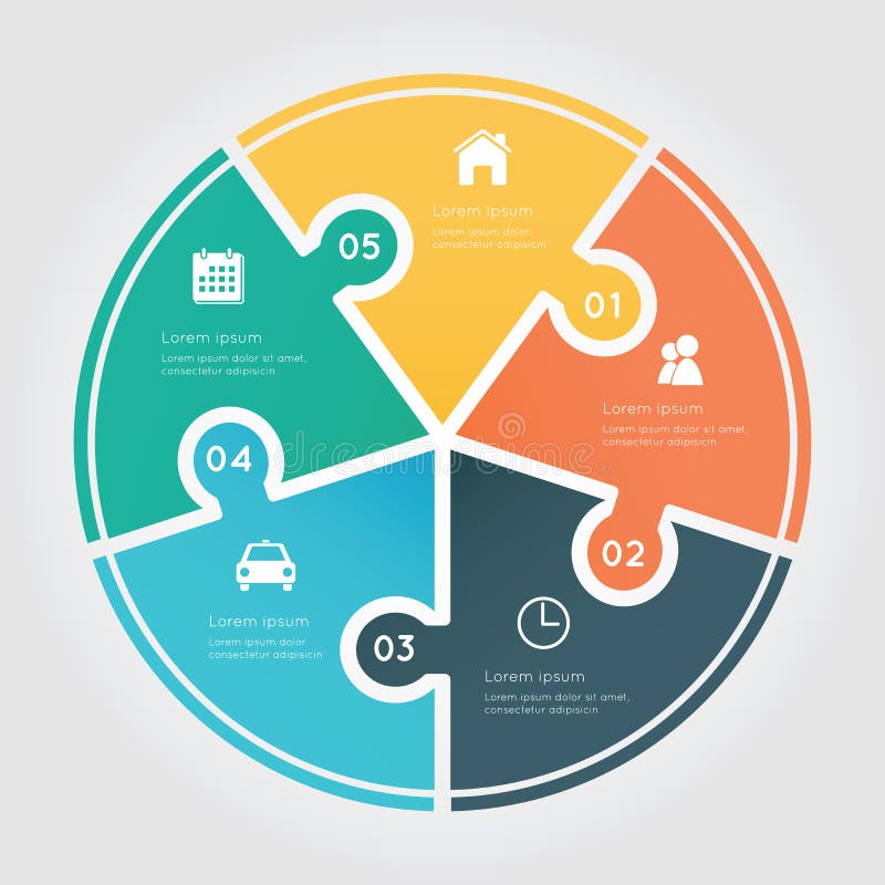 Circle Puzzle Infographic stock vector. Illustration of concepts - 44719538